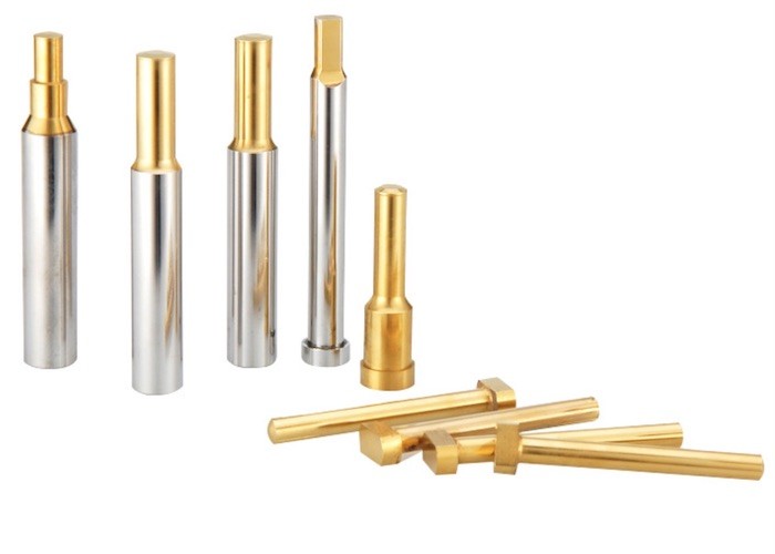 Precision HRC80 Lathe Machining Parts PVD Titanium Plated Punch Pin